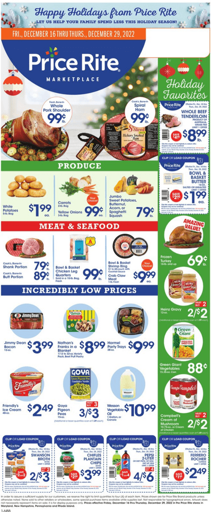 Price Rite Weekly Ad Dec 16 – Dec 29, 2022