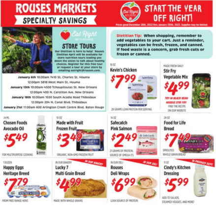 Rouses Specialty Savings Ad Dec 28, 2022 – Jan 25, 2023