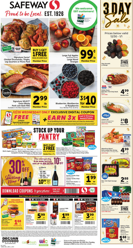 Safeway Weekly Ad Dec 28 – Jan 03, 2023