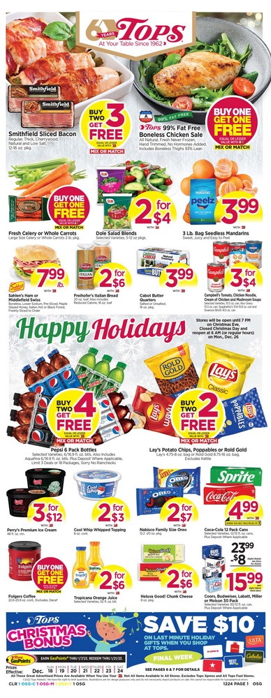 Tops Weekly Ad Ad Dec 18 – Dec 24, 2022 (Christmas Promotion Included)