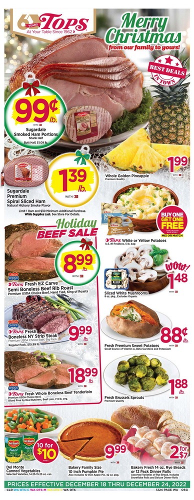 Tops Weekly Ad Ad Dec 18 – Dec 24, 2022 (Christmas Promotion Included)