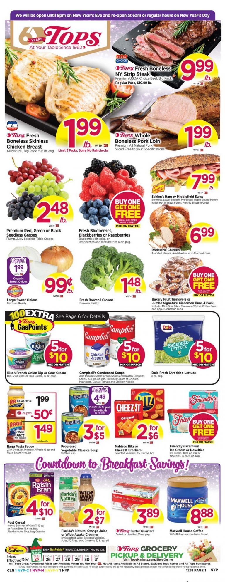 Tops Weekly Ad Ad Dec 25 – Dec 31, 2022