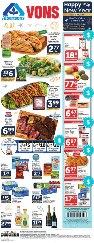 Vons Weekly Ad Dec 28, 2022 – Jan 03, 2023