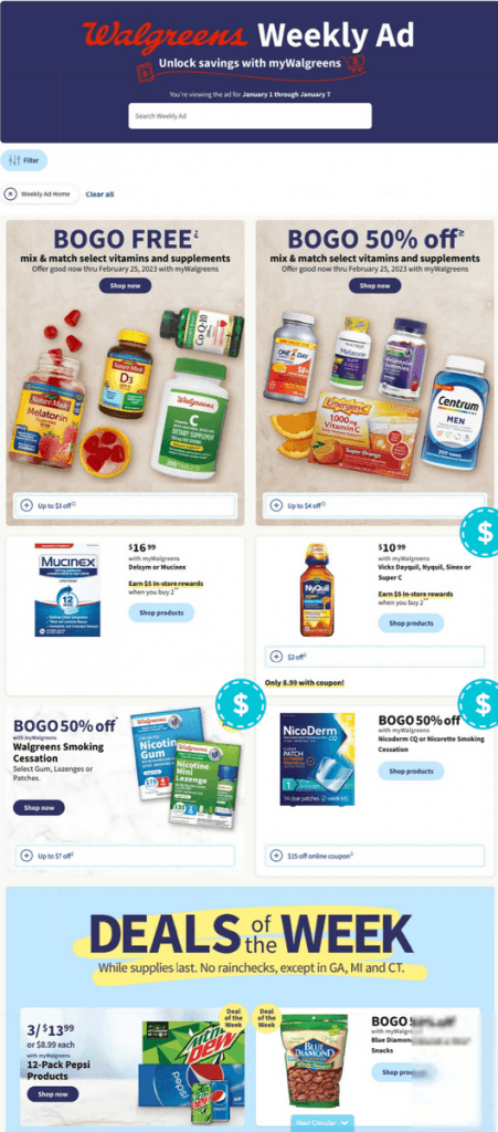 Walgreens Weekly Ad Jan 01 – Jan 07, 2023