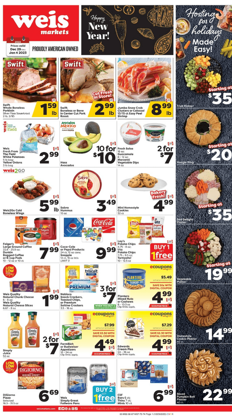 Weis Markets Weekly Sale Dec 29, 2022 – Jan 04, 2023 (New Year ...