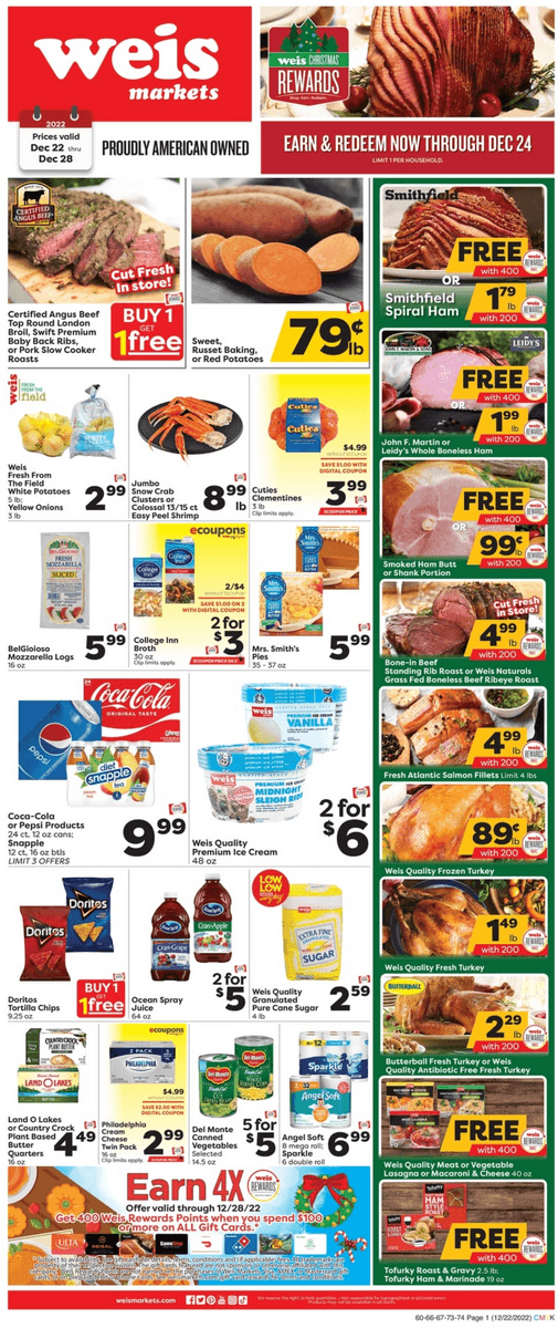Weis Markets Weekly Sale Dec 22 – Dec 28, 2022 (Christmas Sale Included)