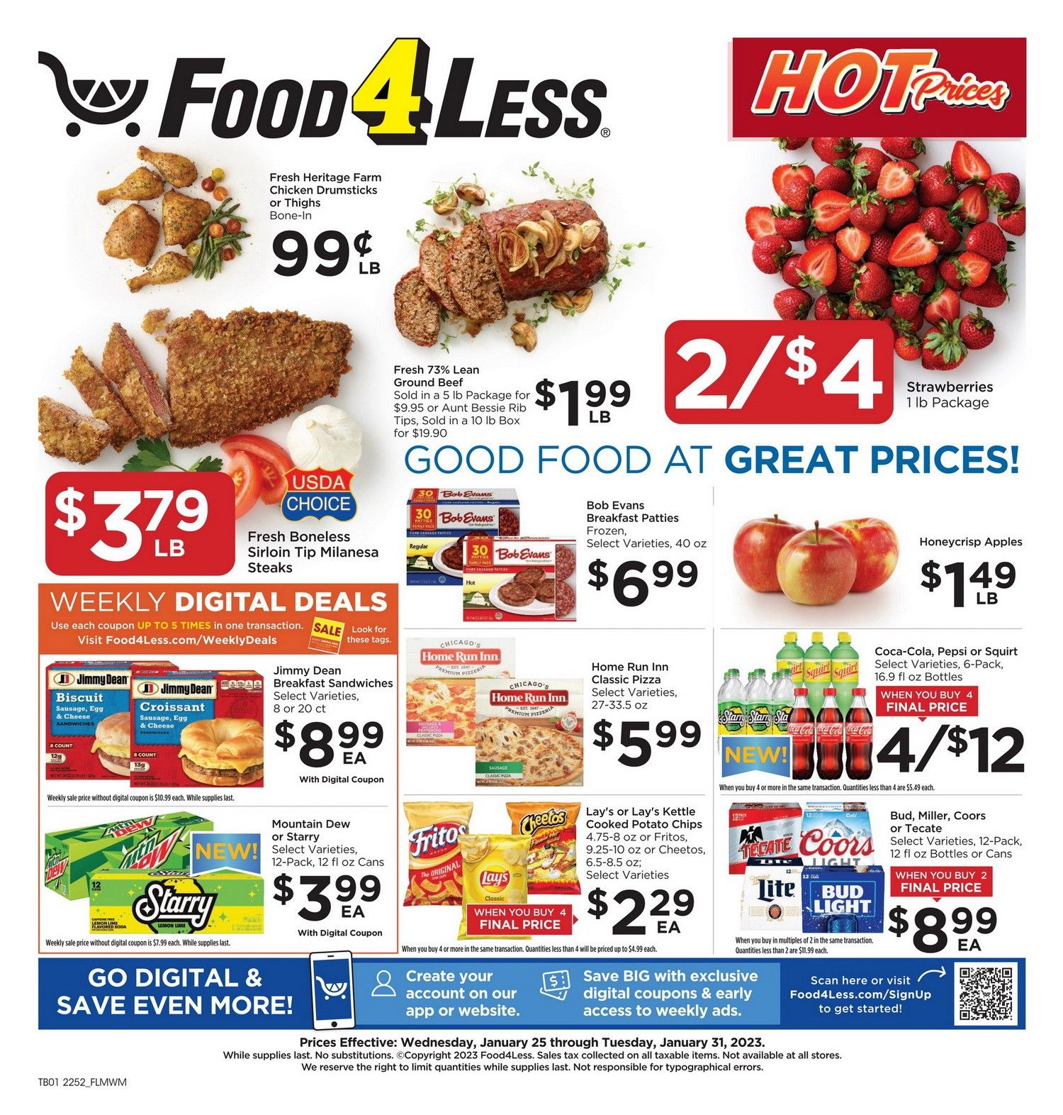 Food 4 Less Weekly Ad Jan 25 – Jan 31, 2023