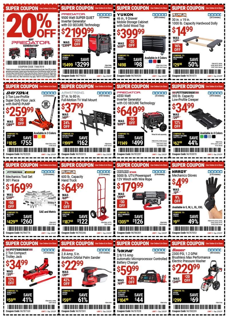 Harbor Freight Coupon Ad Jan 23 – Feb 05, 2023