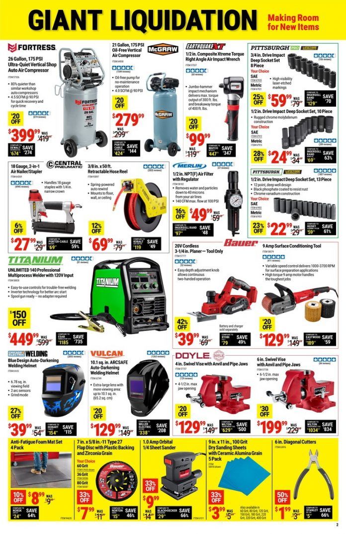 Harbor Freight Giant Liquidation Sale Jan 27 – Feb 05, 2023