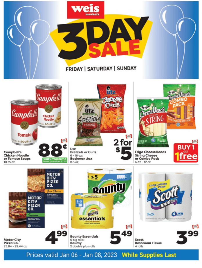 Weis Markets Three Day Ad Jan 06 – Jan 08, 2023