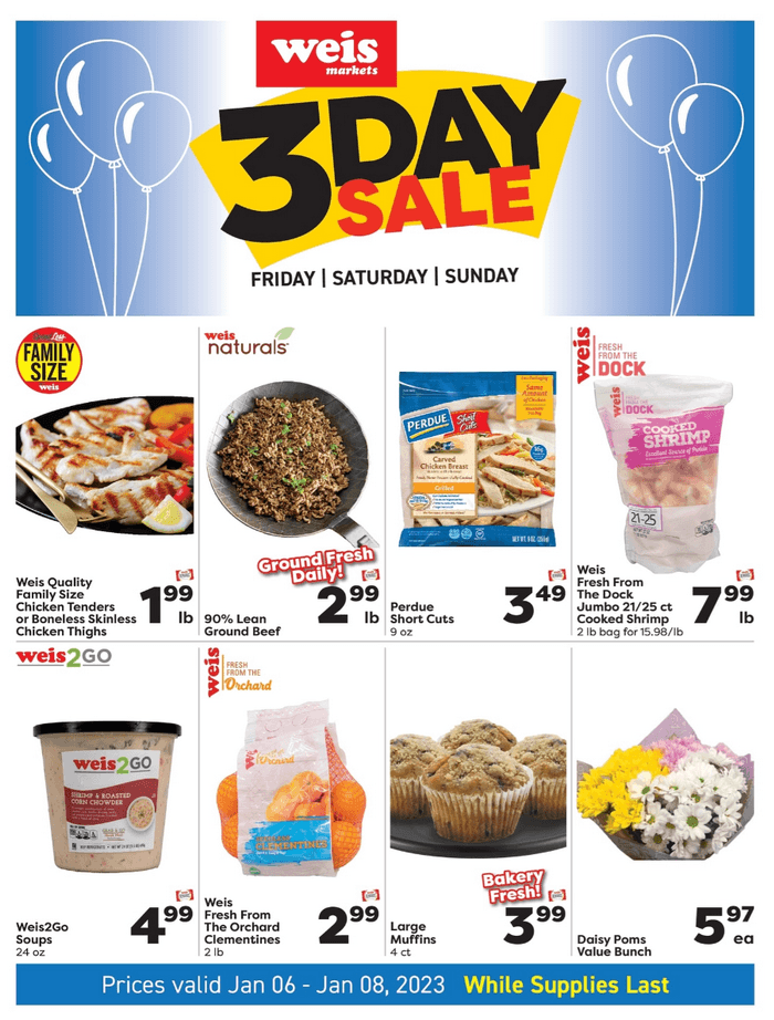 Weis Markets Three Day Ad Jan 06 – Jan 08, 2023