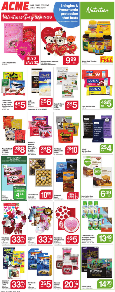 ACME Weekly Flyer Feb 10 – Feb 16, 2023 (Valentine's Day Sale Included)