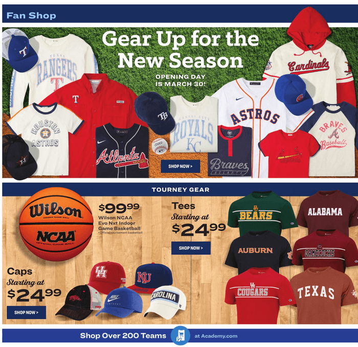 Academy Sports + Outdoors Active Ad Feb 27 – Mar 26, 2023