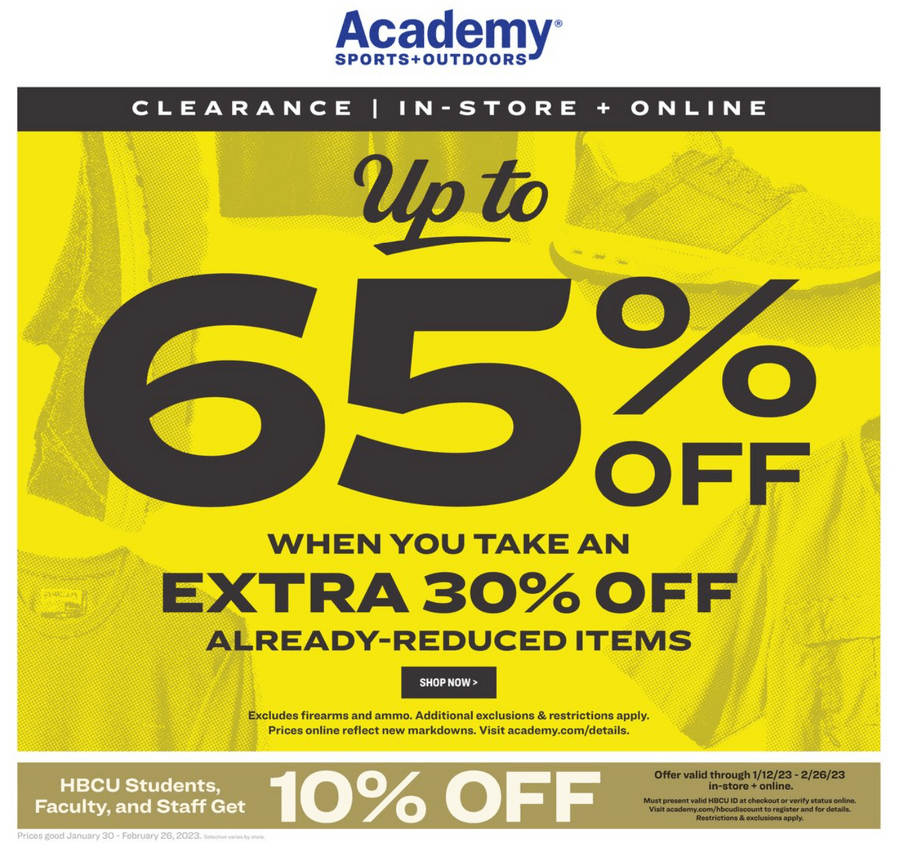 Academy Sports + Outdoors Weekly Ad Jan 30 – Feb 26, 2023