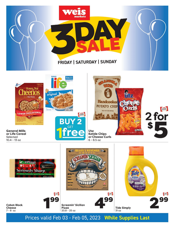 Weis Markets Three Day Ad Feb 03 – Feb 05, 2023