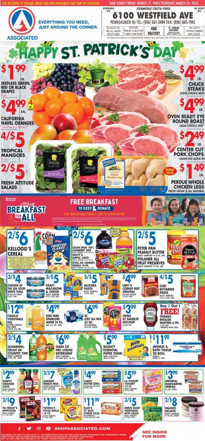 Associated Supermarkets Weekly Ad Mar 17 – Mar 23, 2023 ( St. Patrick ...