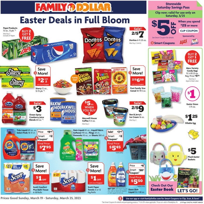 Family Dollar Weekly Ad Mar 19 – Mar 25, 2023 (Easter Promotion Included)