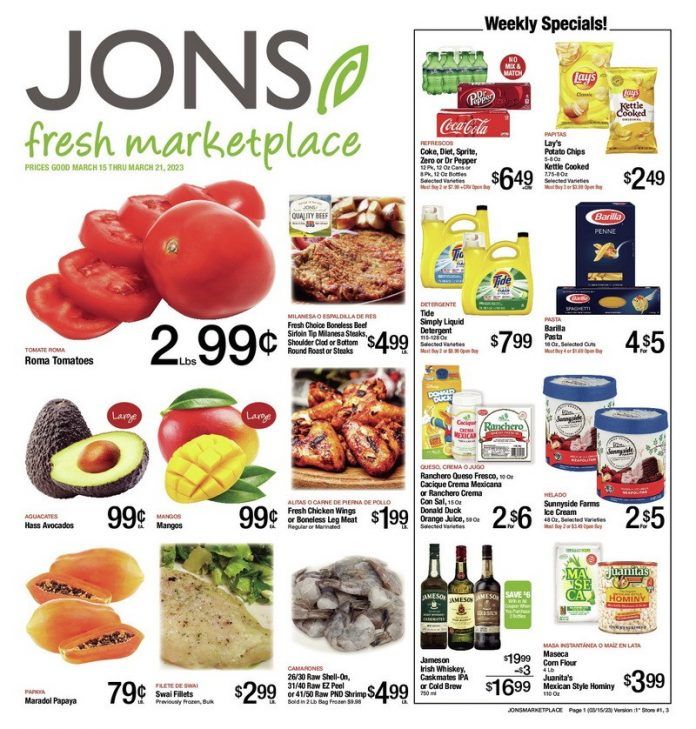 Jons Weekly Ad Mar 15 – Mar 21, 2023