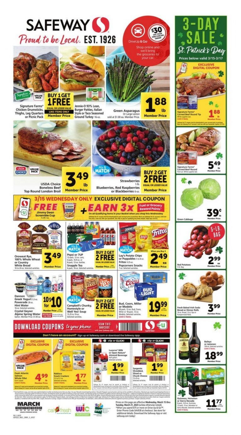 Safeway Weekly Ad Mar 15 – Mar 21, 2023 (St. Patrick's Day & Easter ...