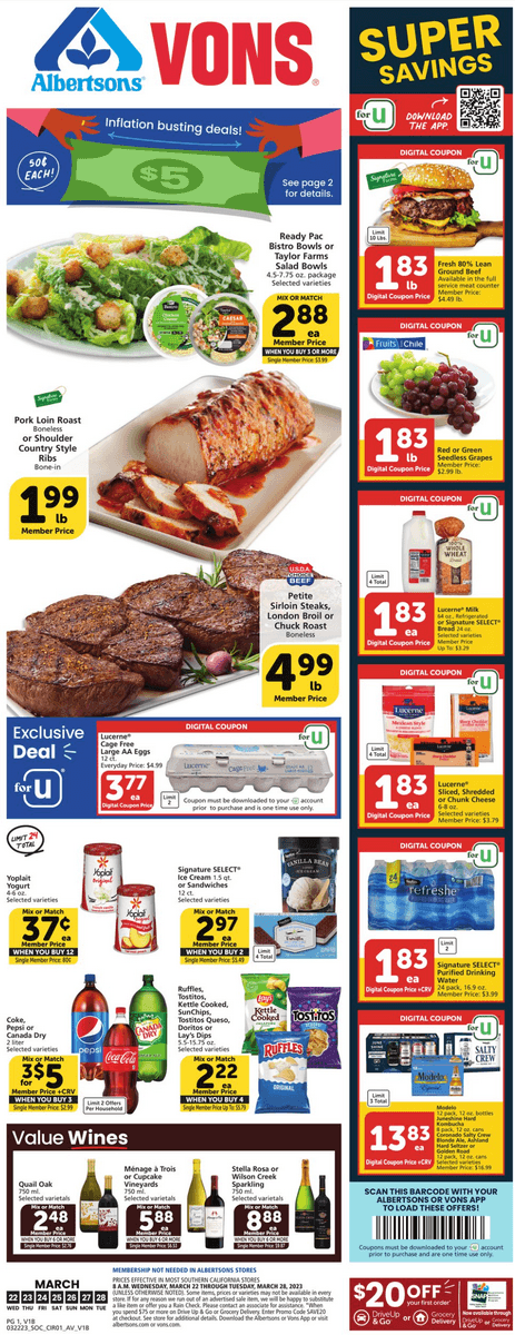 Vons Weekly Ad Mar 22 – Mar 28, 2023