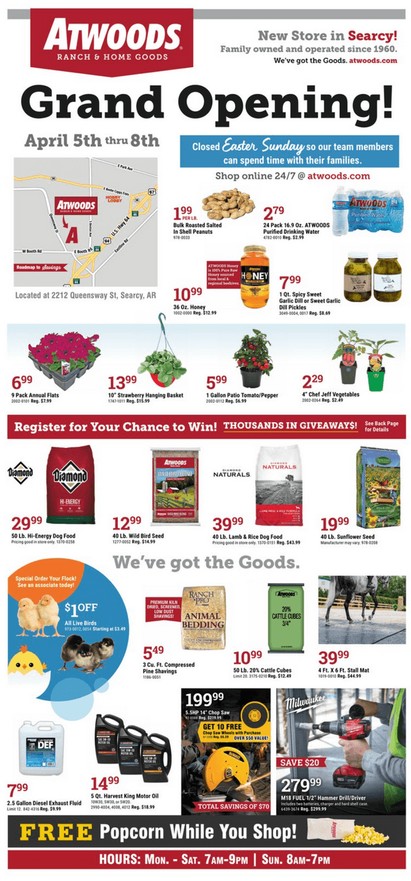 Atwoods Grand Opening Ad Apr 05 – Apr 08, 2023