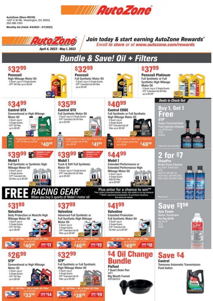 AutoZone Monthly Ad Apr 04 – May 01, 2023