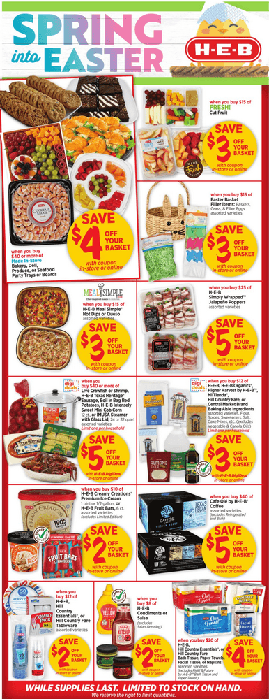 HEB Weekly Ad Apr 05 – Apr 11, 2023 (Easter Promotion Included)