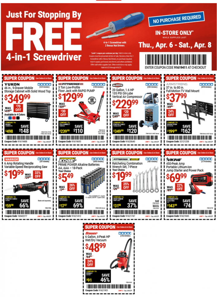Harbor Freight Weekend Ad Apr 06 – Apr 08, 2023