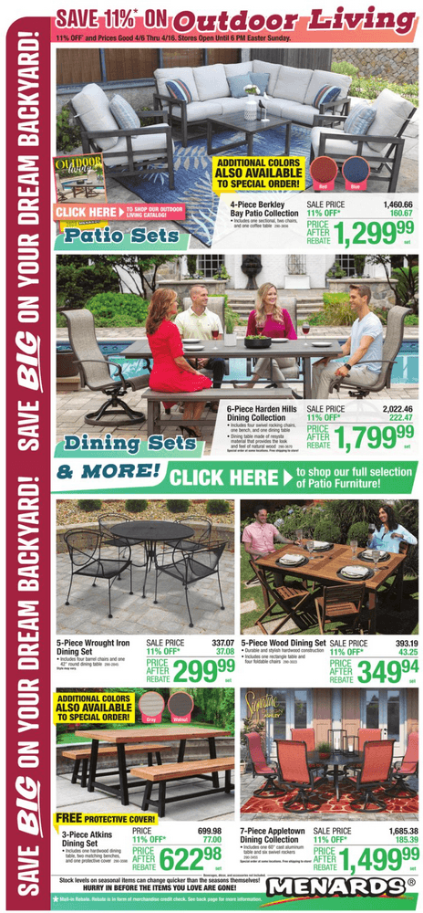 Menards Outdoor & Backyard Ad Apr 05 – Apr 16, 2023
