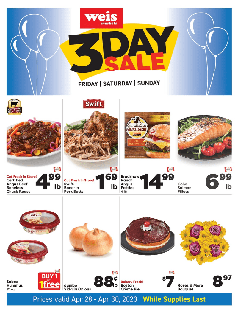 Weis Markets Three Day Ad Apr 28 – Apr 30, 2023