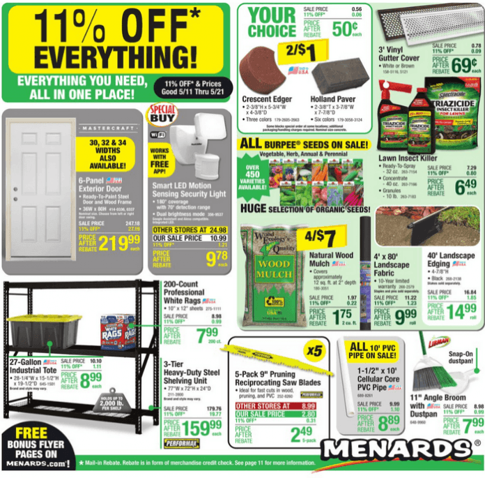 Menards Weekly Ad May 11 – May 21, 2023