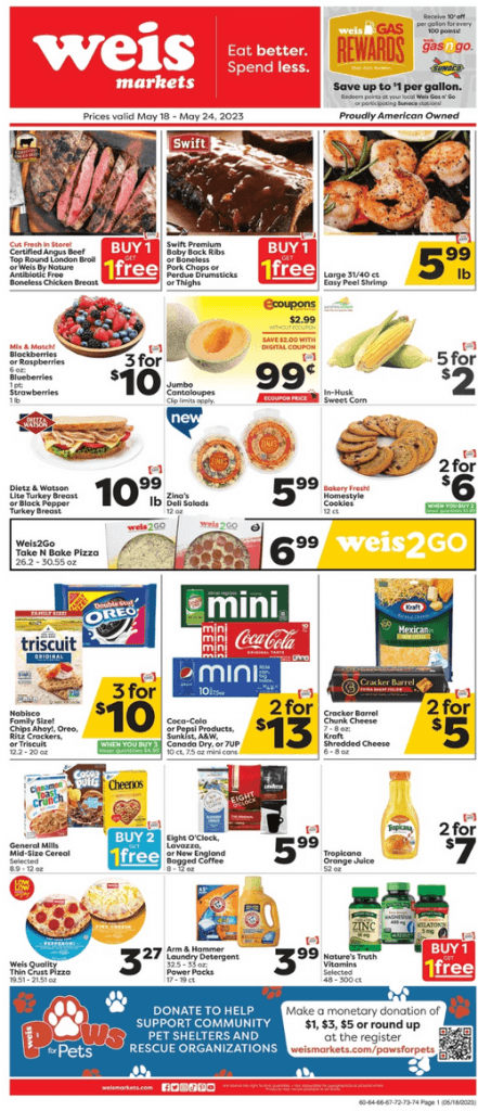 Weis Markets Weekly Sale May 18 – May 24, 2023