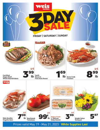 Weis Markets Three Day Ad May 19 – May 21, 2023