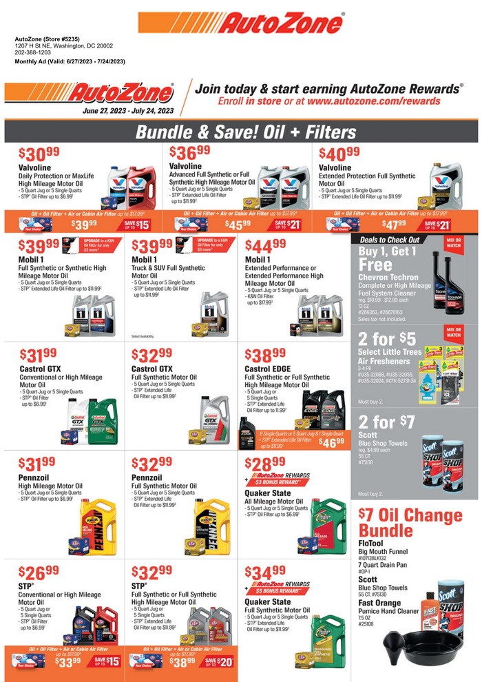 AutoZone Monthly Ad June 27 – July 24, 2023