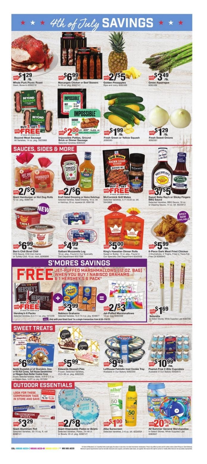 Giant Food Weekly Flyer June 30 – July 06, 2023 (Independence Day Promotion Included)