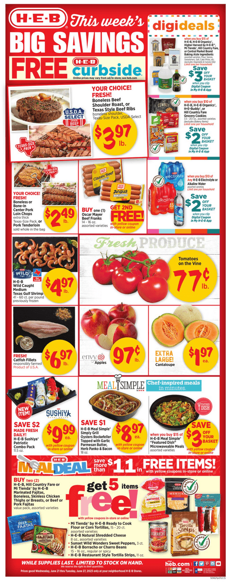 HEB Weekly Ad Jun 21 – Jun 27, 2023