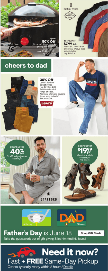 JCPenney Father's Day Sale Jun 15 – Jun 18, 2023