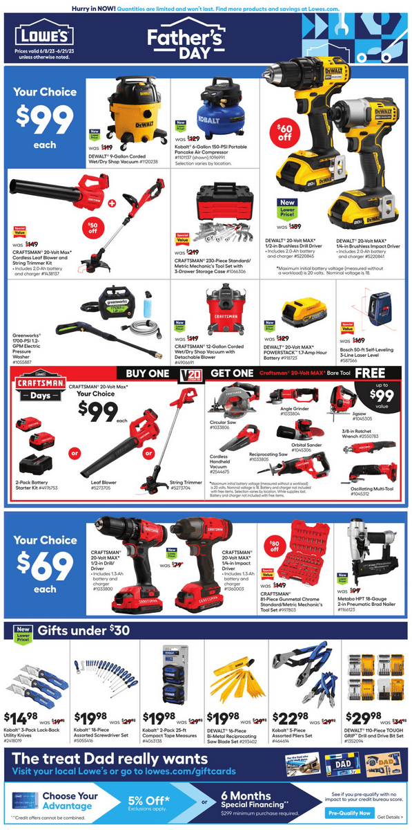 Lowe's Weekly Ad Jun 08 – Jun 21, 2023 (Father's Day Promotion Included)
