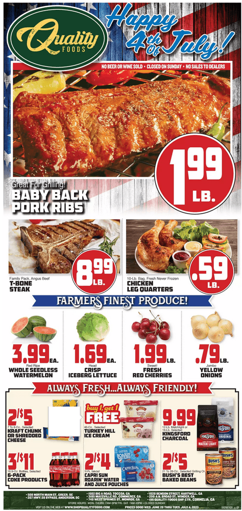 Quality Foods Weekly Ad June 28 – July 04, 2023