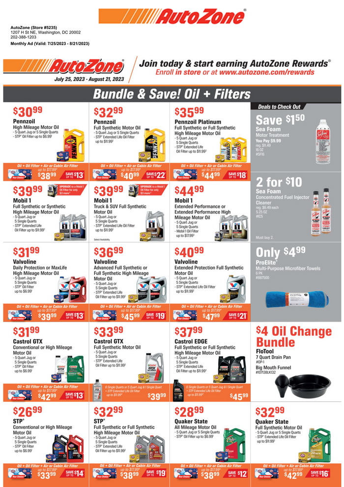 AutoZone Monthly Ad July 25 – Aug 21, 2023