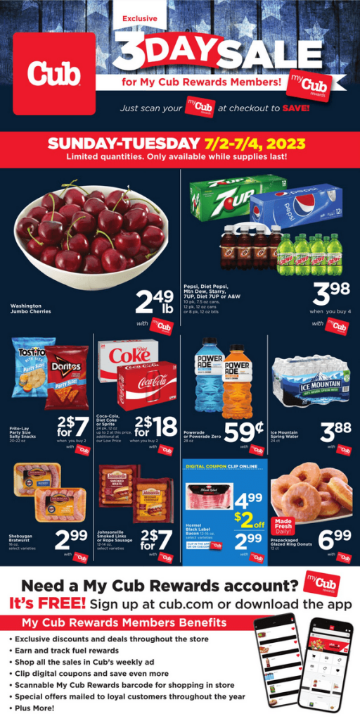 Cub Foods Three-Day Sale July 02 – July 04, 2023