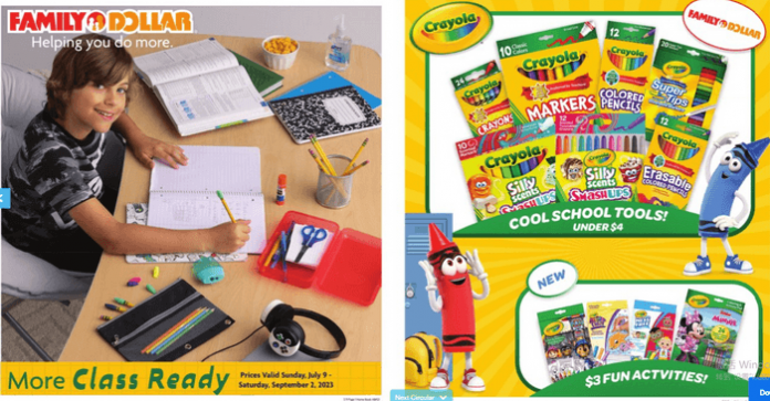 Family Dollar Back-to-School Ad July 09 – Sep 02, 2023