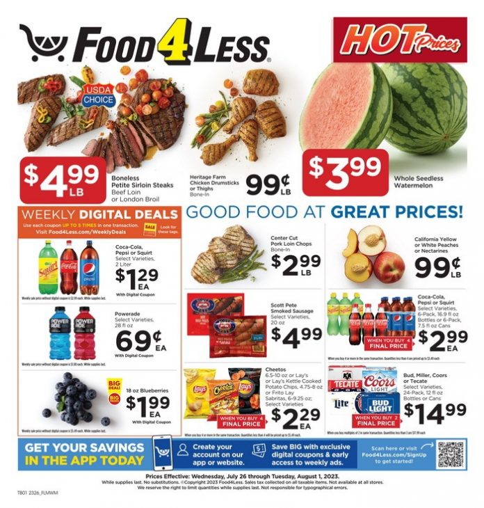 Food 4 Less Weekly Ad Jul 26 – Aug 01, 2023