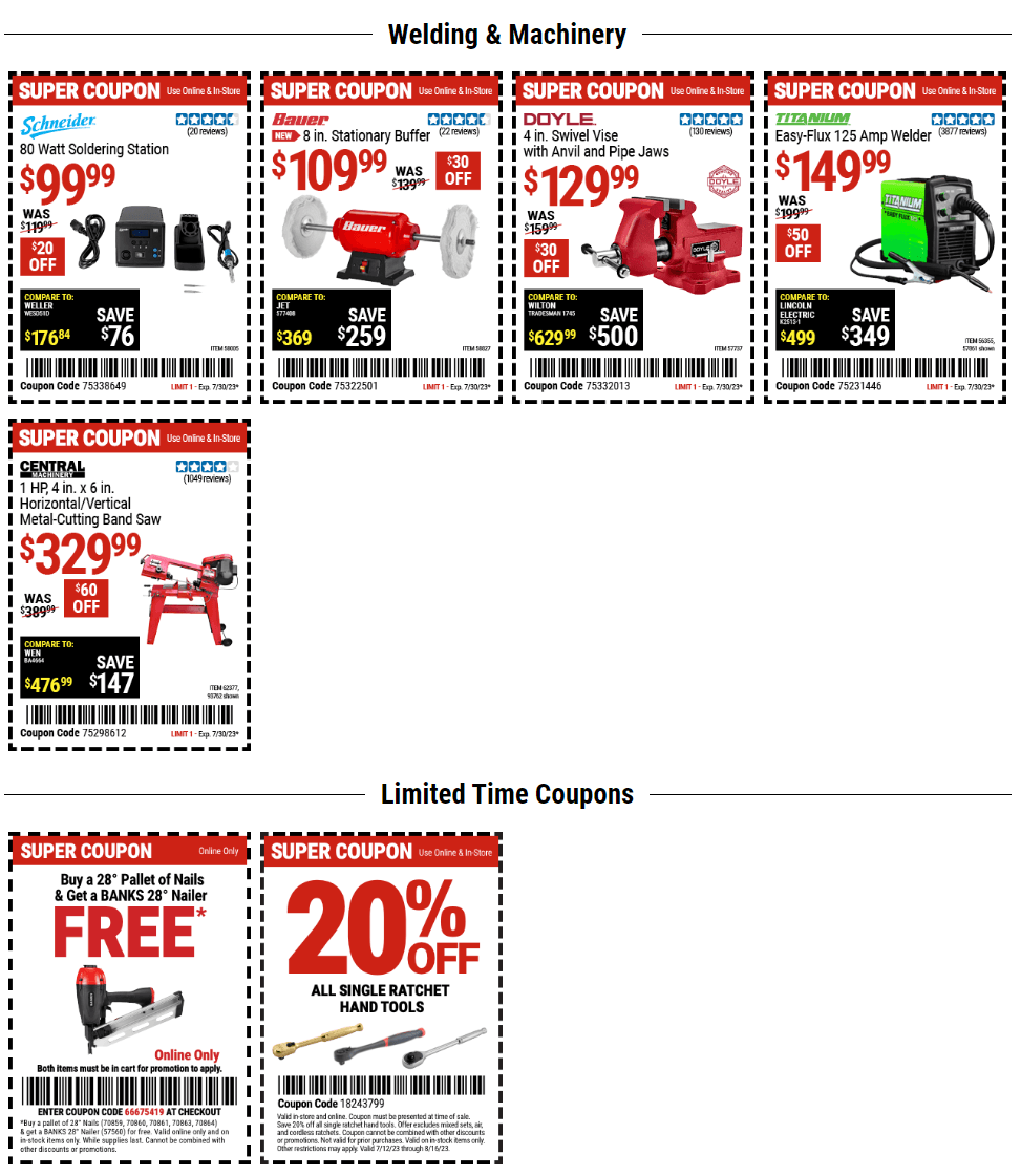 Harbor Freight Coupon Sale July 17 – July 30, 2023