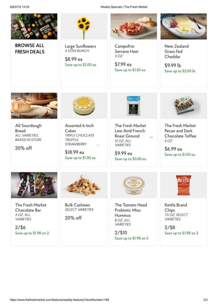 The Fresh Market Weekly Ad July 05 – July 11, 2023