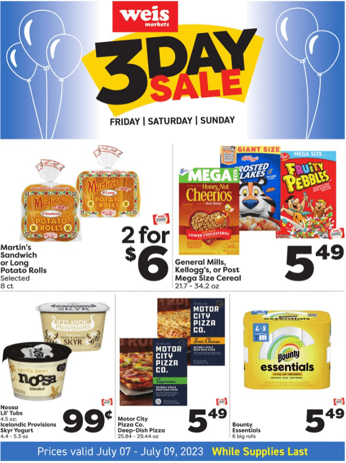 Weis Markets Three Day Ad July 07 – July 09, 2023