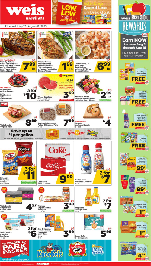 Weis Markets Weekly Sale Jul 27 – Aug 02, 2023