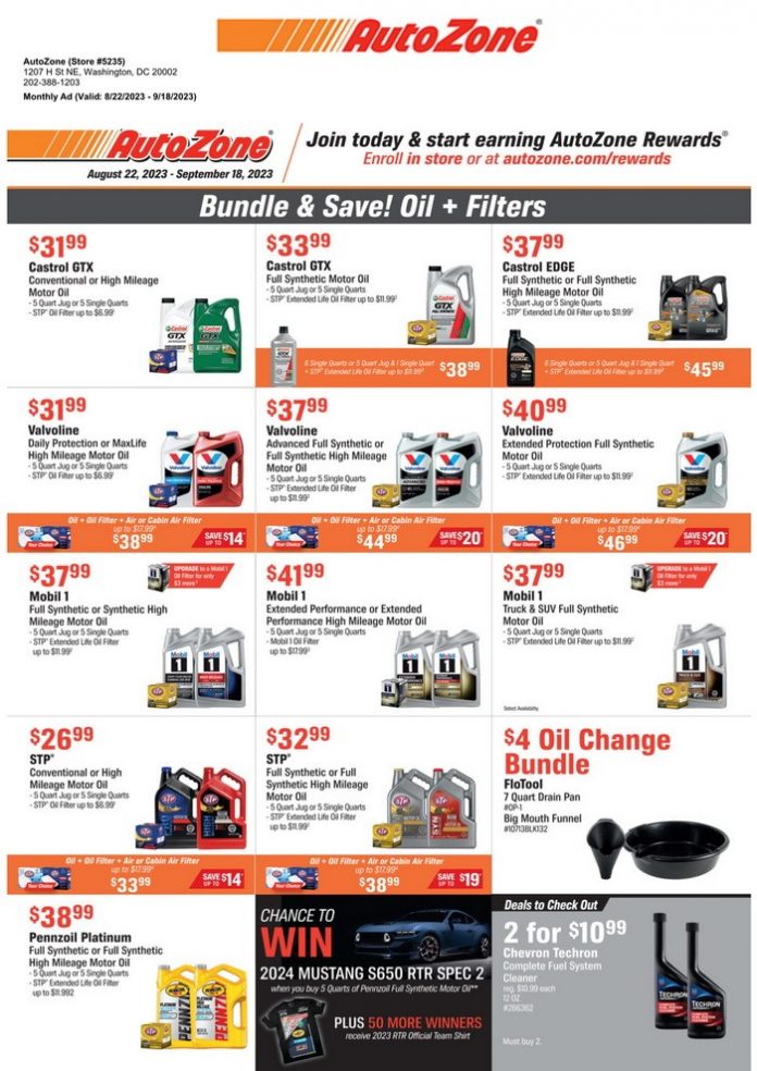 AutoZone Monthly Ad Aug 22 – Sep 18, 2023