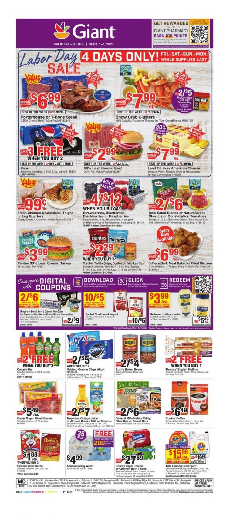 Giant Food Weekly Flyer Sep 01 – Sep 07, 2023 (Labor Day Promotion ...