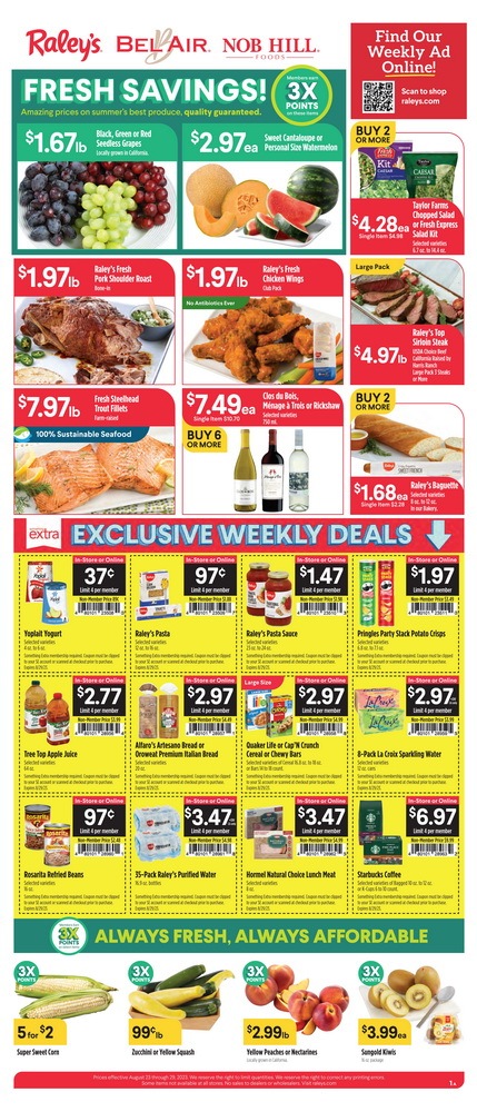 Raley's Supermarkets Weekly Ad Aug 23 – Aug 29, 2023
